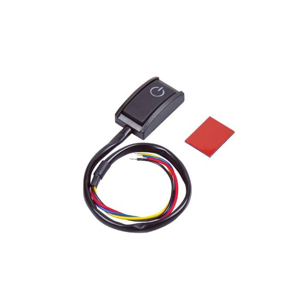 【商品概要】【仕様】スイッチタイプ:ON-OFF使用可能電流:DC12V車専用・200mA以下コードサイズ:0.2sq相当-約30cmラバーコーティングボタン採用両面テープ付属LED発光色:ホワイト【商品説明】【商品詳細】ブランド：エーモン...