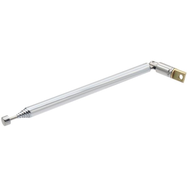 【商品概要】FMラジオ ロッドアンテナ●短くした際の全長 11.2cm ●伸ばした際の全長 55cm 7セクション●アンテナ取付穴径 2.8mm ●アンテナ取付部厚み 2mm●ロッドアンテナ径 Φ7mm ●アンテナ取付部径 Φ8mm●製品内...