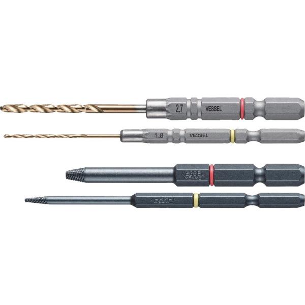 【商品概要】●M3~M4用 ドリルビット: 1.8mm、ネジビット:Φ4、●M5~M6用 ドリルビット: 2.7mm、ネジビット:Φ5梱包サイズ:1.3 x 5.0 x 16.0 cm原産国:日本仕上げタイプ: チタン【商品説明】説明●つぶ...