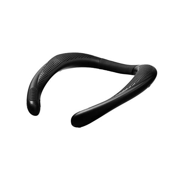 【商品概要】首・肩にのせるタイプの 首掛けスピーカー です。肩に乗せるだけで耳を塞がないから、開放感のあるスタイルで音を楽しめます。音に包まれるような感覚が臨場感のある新しいリスニング体験を実現します。装着のしやすさ、首元への負担を軽減する...