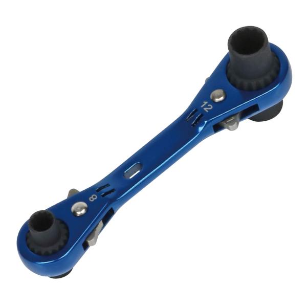 【 ご注意：ご購入後の当店からのメールを必ずご確認ください 】【商品概要】一本で4サイズ対応(8、10、12、13mm)傾くソケット採用(約15°)で、障害物を避けて締付けできる六角ボルト、ナットの締め外し用ソケットレンチラチェット機構全長...