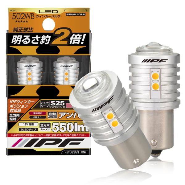 【商品概要】IPF製ウィンカーポジションキット(品番: XW-04 or XW-01)対応仕様: LED S25シングル(ピン角150°) 12v-6.5w 、クリアレンズ対応(PY21W)色温度:アンバー明るさ: 550ルーメンセット内容...