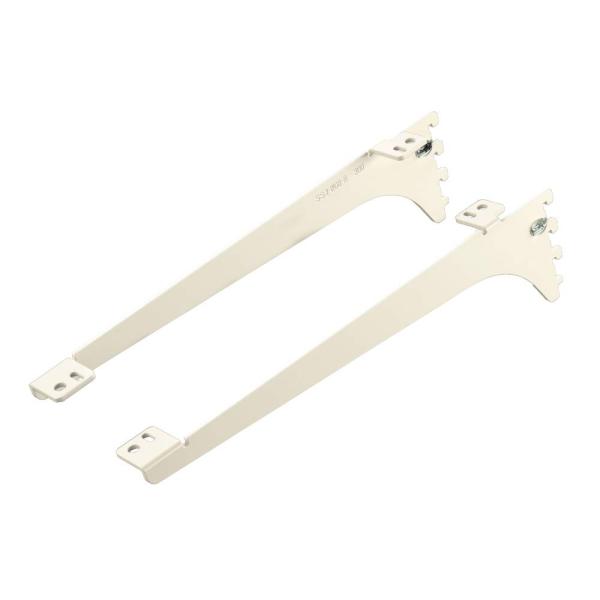 【商品概要】色：SSホワイトサイズ(mm)：50×238セット内容 : 棚受×左右各1本/L=16×4本木質棚板用に専用のビスを同梱した棚受。【商品説明】説明背壁からアームを伸ばしてセットする棚板用収納アイテム。棚板と組み合わせることで、様...