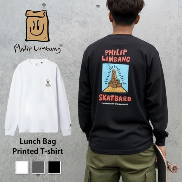 フィリップ・ランバン(Philip Lumbang)Lunch BagロングスリーブプリントＴシャツLunch Bagモチーフのストリートアート風グラフィックがインパクト抜群左胸はワンポイントでシンプルに、バックは配色でカラフルに仕上げたデ...