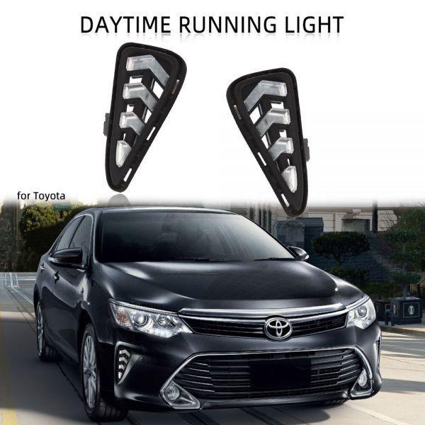 [商品名]車 フォグランプ カバー トヨタ カムリ デイライト LED ヘッドライト グリル ランニングライト イエローターンシグナル カーアングル 15-17 カスタム パーツ[適合車種]トヨタ カムリ 2015〜2017年[仕様]光源:...