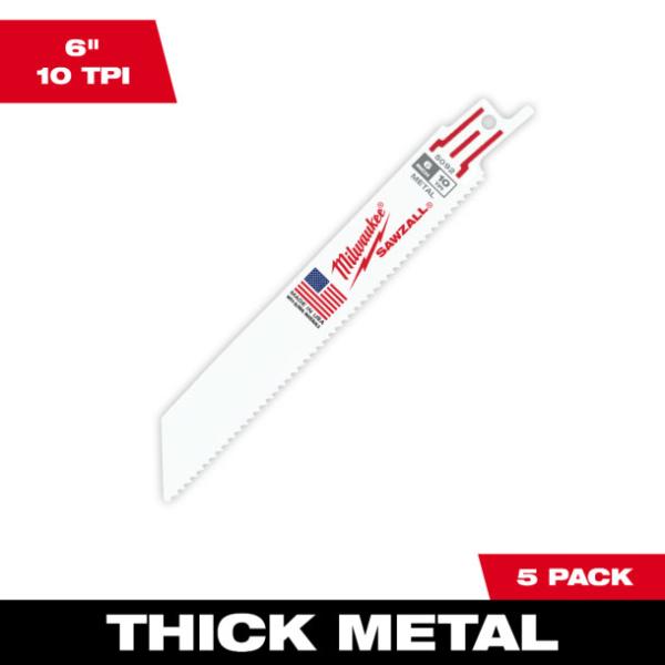 ◆メーカー:ミルウォーキー◆品名:THIN KERF金工用レシプロソーブレード 10TPI 152mm(5本パック) (48005092)◆品番:48-00-5092※商品スペックについてはメーカー公式サイトをご確認くださいませ。※商品画像...