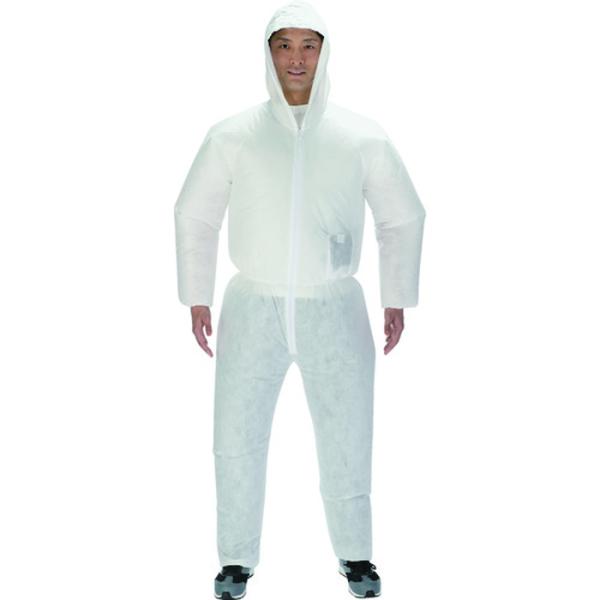 ◆メーカー:トラスコ中山◆品名:使い切り空調服 つなぎ LL | 暑さ対策用品◆品番:CFTRLL◆仕様・規格・ファン取付用の穴あき仕様・袖口・裾口・背ウエストゴム入り・フード紐入り・色:ホワイト・サイズ:LL・着丈(cm):174・胸囲(...