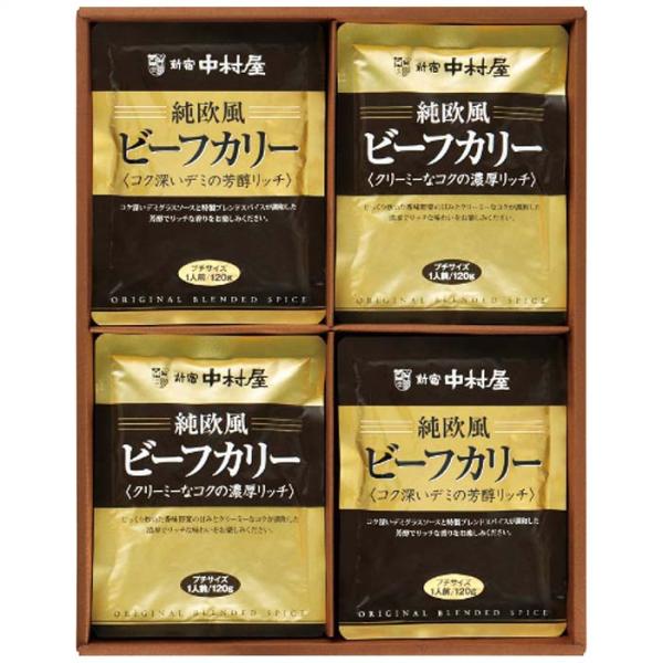 ◆メーカー:新宿中村屋◆品名:純欧風ビーフカリー詰め合わせ リッチ クリーミー ギフト 贈答 内祝い お中元 御中元◆品番:JOC◆内容量:純欧風ビーフカリー(コク深いデミの芳醇リッチ・クリーミーなコクの濃厚リッチ各4袋・各120g)◆重量...