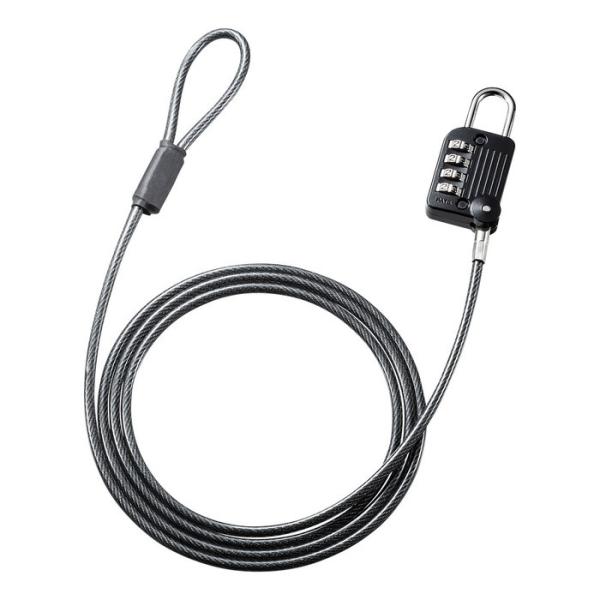 ◆メーカー:サンワサプライ◆品名:ワイヤー一体型ダイヤル錠(ブラック)◆品番:SLE-32S(SLE32S)◆ワイヤー長:1.5m◆ワイヤー直径:4.4mm◆ダイヤル錠暗証番号:4桁※設定した暗証番号にすれば、何度でも変更可能です。※暗証番...