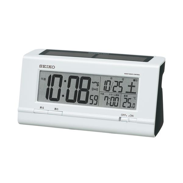 ◆メーカー:セイコー SEIKO◆品名:デジタル時計 ソーラー時計◆品番:SQ766W◆サイズ・重さ:70×150×51mm、210g◆電池:補助電池:単3(アルカリ)×2◆枠材:プラスチック枠(白パール塗装)◆前面:ガラス◆機能電波修正機...