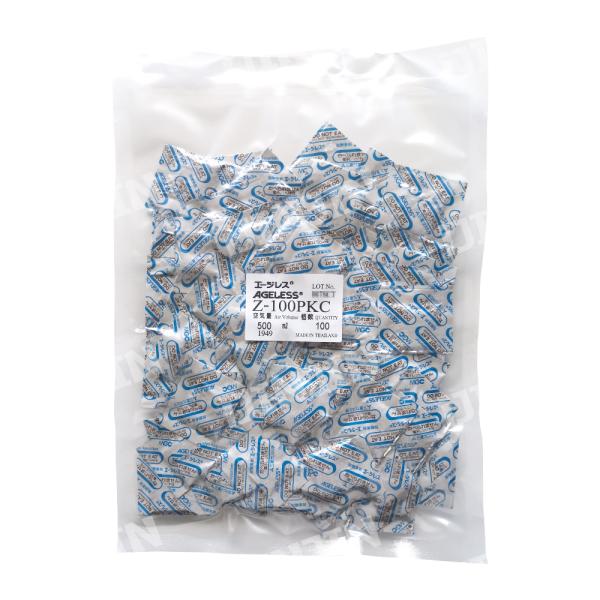 香り保持・乾燥剤併用可能な脱酸素剤エージレスZ-100PKCです。ご家庭でも利用しやすい小分けパックです。コーヒー、お茶、ナッツ類、おかき、乾燥野菜、香辛料、海苔、医薬品など、幅広い用途に利用されています。● 低水分用の汎用タイプです。● ...