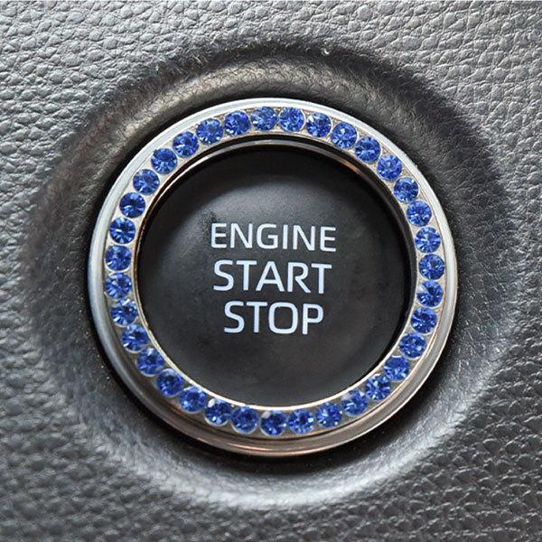 付属の両面テープを剥がして付けるだけの簡単装着サイズ：外径　3.8cm、内径　3.1cm、厚さ　0.3cm素材：合金　クリスタルストーン※サイズが合えば、どの車種でも取付可能※説明書なし、簡易包装※定形外郵便： 日時ご指定不可※配達紛失等の...