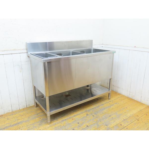 【発売日：2025年06月06日】送料別途見積もり商品　タニコー製　2槽シンク　水切り付　業務用商品サイズ・高さ85ｃｍ　幅120ｃｍ　奥行60ｃｍ　バックセット100cm　シンク内寸深さ35cm幅45cm奥行46cm年式・不明中古品です　...