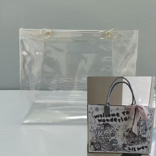 透明バッグ ビニールバッグ 男女兼用 トートバッグ バッグ保護カバー ツアーバッグ クリアバッグ イベント 仕事 推し活 痛バッグ ビジネス 梅雨対策