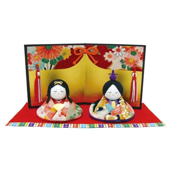 ◆メーカー:リュウコドウ（龍虎堂）◆品名:雛人形 友禅おすまし雛◆品番:001-0610◆サイズ:およそ 幅22x奥11x高11cm（屏風の高さ）◆素材:レーヨンちりめん◆生産国:日本可愛いサイズの雛人形。お子さんやお孫さんへのギフトやプレ...