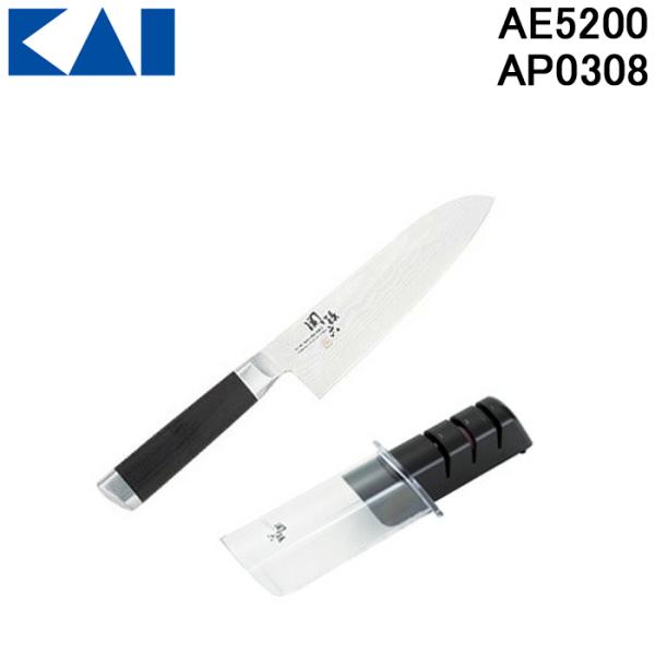 ◆メーカー:貝印◆品名:関孫六 ダマスカス 三徳包丁 165mm・ダイヤモンド&amp;セラミックシャープナー◆品番:AE5200・AP-0308 (AE5200・AP0308)※お客様のご都合による商品の返品・交換・キャンセルは受け付けて...