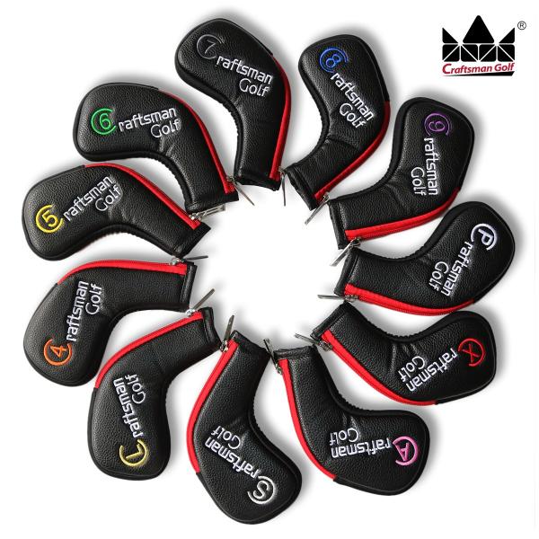 ★品名：アイアンカバーゴルフ ヘッドカバー合成レザーファスナータイプ11枚 /セット (4,5,6,7,8,9,A,S,P,L,X)★表示番手:4〜9、Aw、Pw、Sw、Lw、X（11枚入り）★仕様：ファスナー開閉 カラフル番号刺繍★素材：...