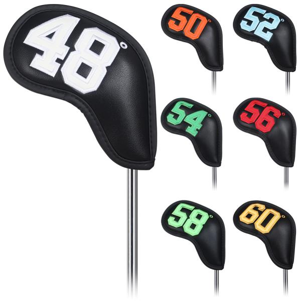 商品名： Craftsman（クラフトマン） マグネット ウェッジカバー クラブヘッドカバー カラフル番手刺しゅう　おしゃれ　シンプル 単品（１枚） 合成皮革 ブラック仕様： マグネット開閉素材／材質 ：    PU合革製色：  ブラックご...