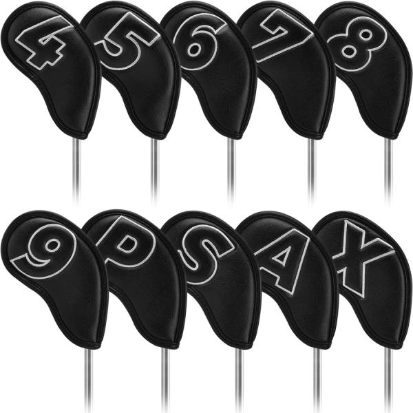 商品名： Craftsman Golf（クラフトマン）ゴルフアイアンカバー マグネット クラブヘッドカバー セット高級合成皮革 左右兼用　シンプル　かっこいい　黒サイズ／寸法： 通用のアイアンカバーですので、ほどんどんのアイアンには対応しで...