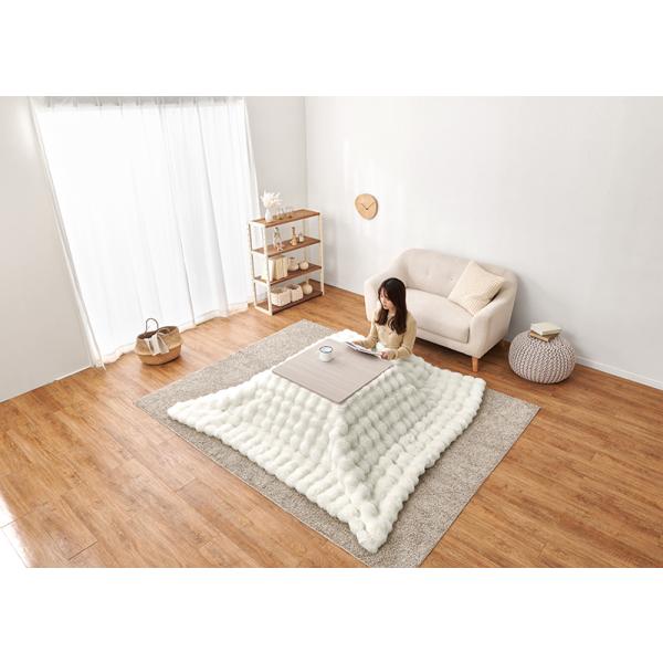 【発売日：2025年07月01日】シンプルなデザインで天板リバーシブル、収納に便利な折れ脚コタツ。ラビットファーのような、ふわもこの掛け布団セット■ 折れ脚■ 天板リバーシブル仕様【カラー】ナチュラル/グレイッシュホワイト【サイズ】こたつ:...