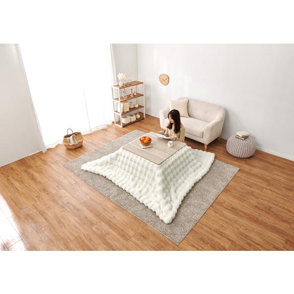 【発売日：2025年07月01日】シンプルなデザインで天板リバーシブル、収納に便利な折れ脚コタツ。ラビットファーのような、ふわもこの掛け布団セット■ 折れ脚■ 天板リバーシブル仕様【カラー】ナチュラル/グレイッシュホワイト【サイズ】こたつ:...