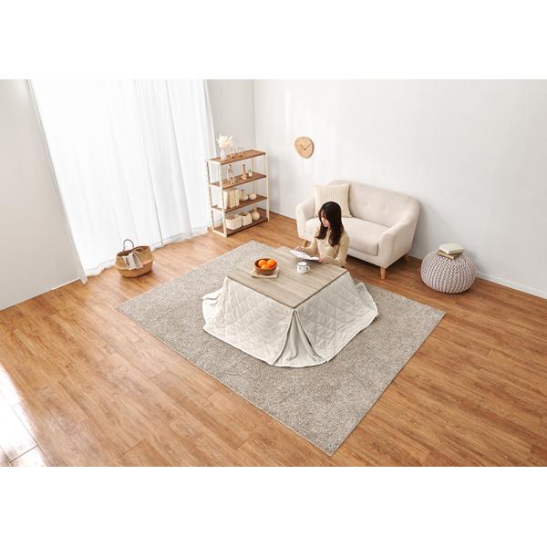 【発売日：2025年07月01日】シンプルなデザインで天板リバーシブル、収納に便利な折れ脚コタツ。立体感のあるニット柄の省スペース掛け布団セット【カラー】ナチュラル/グレイッシュホワイト【サイズ】こたつ:(約)幅75×奥行75×高さ37cm...