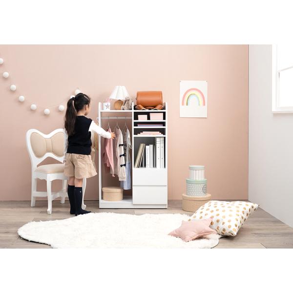 【発売日：2023年07月01日】ハンガーポール付きなので制服や帽子、文房具やプリント類も収納可能。片付けの習慣づけに。カラー：グレー/ホワイトウォッシュ/ナチュラルサイズ：(約)幅68.5x奥行41.5x高さ107cm材質：プリント紙化粧...