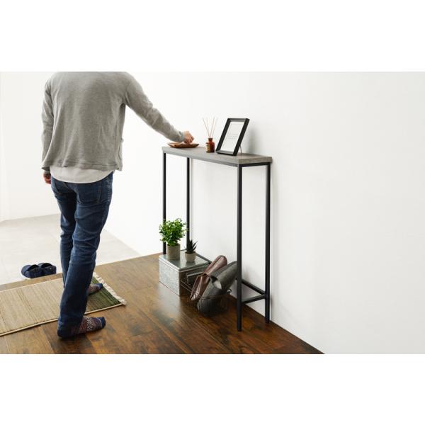 【発売日：2023年09月01日】リアルなコンクリート柄に仕上げた天板にスチールを合わせたデザイン。奥行スリムで立ったまま使いやすいサイズ感。カラー：マーブルグレーサイズ：(約)幅80x奥行18x高さ85cm材質：［フレーム］スチール［天板...