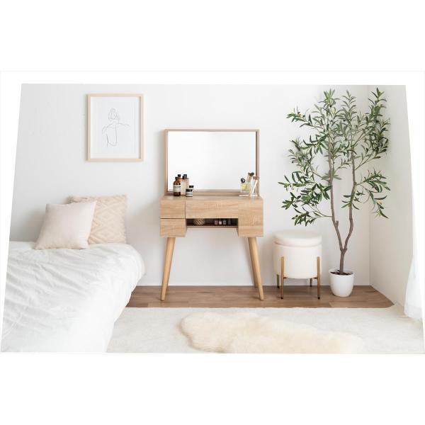 【発売日：2024年11月01日】大きな鏡と広い作業スペースでのびのびメイクが叶う『Emu(エミュ)』ドレッサーデスク。大きな鏡と大容量の収納スペースは、ヘアセットやメイクアップを効率よく進めることができ、毎日の忙しい朝にもピッタリ。毎日の...