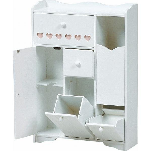 【発売日：2021年02月24日】省スペースでもペーパーロールやお掃除ブラシなどを清潔スッキリ収納。カラー：ホワイトサイズ：(約)幅45x奥行14x高さ63cm［引出内寸(小)］(約)幅12x奥行11x深さ10cm［引出内寸(大)］(約)幅...