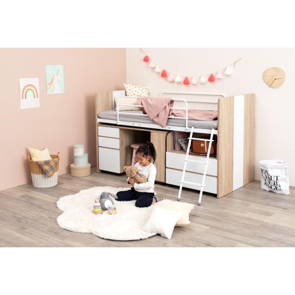 【発売日：2021年09月17日】テーブル、チェストワゴンの付いたシステムベッド子供部屋や、おひとり暮らしの限られたスペースでもベッド下を有効活用する事で快適に過ごせるロフト仕様です。それぞれの家具がお揃いのデザインでお部屋がスマートに纏め...