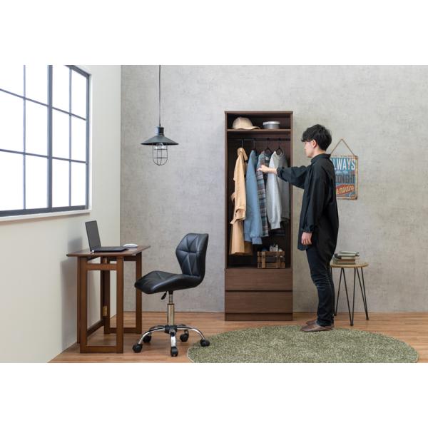 【発売日：2021年05月28日】シンプルに収納出来る引き出し収納付きワードローブ。2サイズ展開。カラー：ナチュラル/グレー/ブラウンサイズ：(約)幅60x奥行39.5x高さ181cm材質：プリント紙化粧繊維板【関連】ワードローブ クローゼ...
