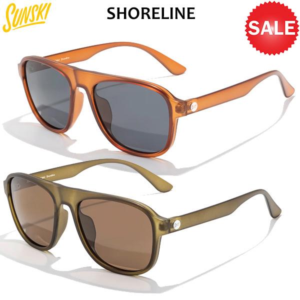 ショアラインはレトロな雰囲気のスクエアアビエーターフレームです。フレーム幅もSUNSKIが作るアビエータータイプの中では広めです。●素　材：＜レンズ＞TAC Lens、＜フレーム＞Recycled Polycarbonate、＜テンプル＞R...