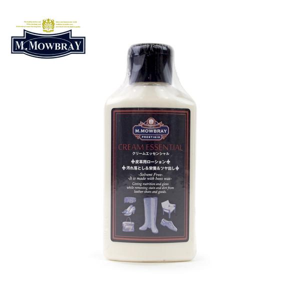 【ブランド】M.MOWBRAY/エム・モウブレイ【商品名】クリームエッセンシャル【サイズ】ボトル・125ml【原産国】フランス製【特長】●皮革に潤いと栄養を与えながら自然なツヤを与え、同時に表面についた汚れを落とします。●動物性油脂ラノリン...