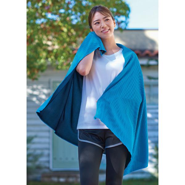 シーツとしてタオルとして、家でも外でもマルチに活躍！寝汗対策のシーツとして布団やベッドに敷いて、屋外では水に濡らして絞り、羽織れば全身すばやくクールダウン！ポンチョ  汗 暑さ対策 熱中症 吸水　速乾　さらっと涼感シーツタオル2373151...