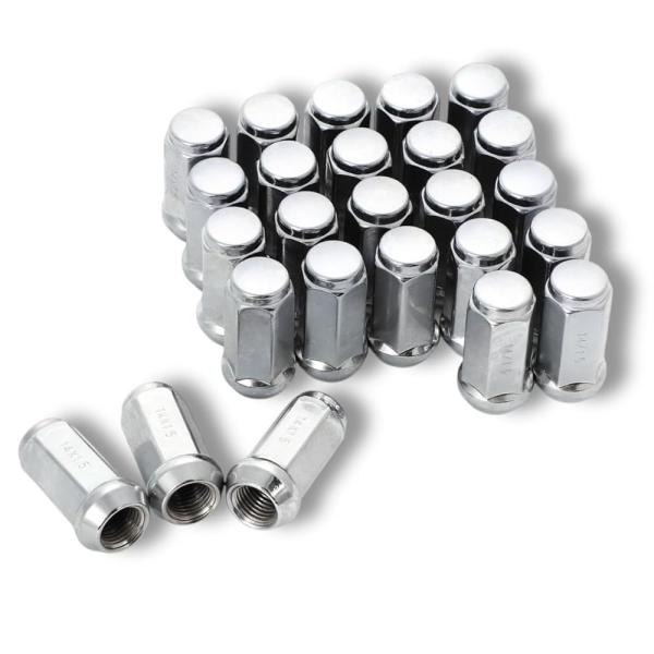 「商品情報」「主な仕様」高品質なM14×P1.5 19HEX 45mm テーパー角度60° ロングホイールナットセット です。(社外品）【セット内容】 24個のナットと1個の予備、計25個入りのお得なパッケージです。 ※取扱説明書は付属して...