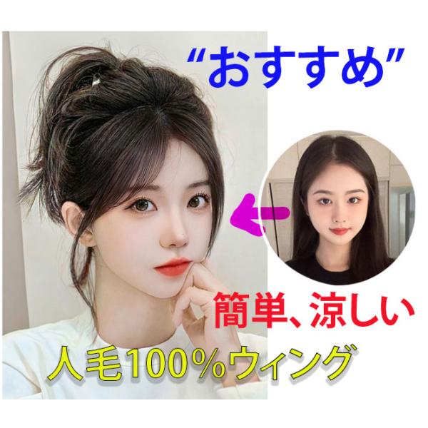 Ryutree　部分ウィッグ　部分かつら　人毛ウィング　人毛100％ウィング　白髪隠し