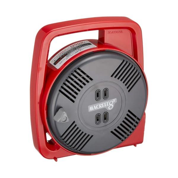 コンパクトで家庭用の壁付けタイプブラック レッド/-/MS-8-R・パッケージ個数:1・電線長さ:8m・電線種類:VCTFK・電線太さ:1.25mm2・電線芯数:2C・定格電流:6A