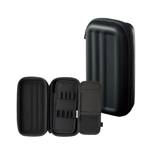 ペンケースジェットブラック/-/A3802-24・パッケージ個数:1・１.プレートA（おもて）ペンホルダー：４本収納可能・2．プレートA（うら）ホルダーバンド：定規など薄い物の収納に。・3．プレートB（おもて）ペンホルダー：４本収納可能・4...