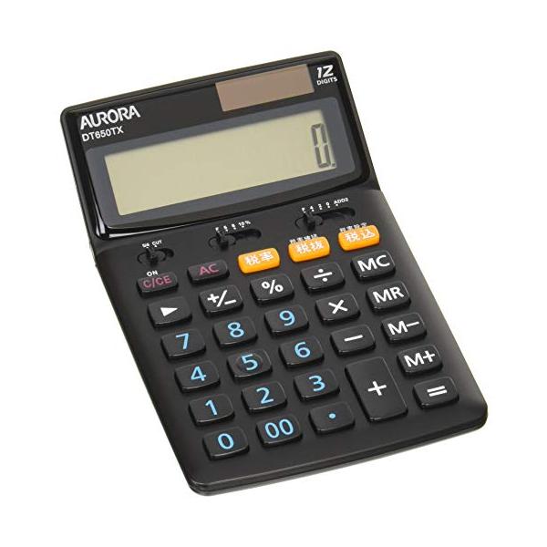 電卓ブラック/-/DT650TX‐B・Color:ブラック・パッケージ個数:1・サイズ:107×173×26mm・本体仕様計算状態表示・本体仕様税率切替スイッチ付・本体仕様チルト式・特殊キーメモリーキー、税率キー、訂正キー、税率切替スイッチ