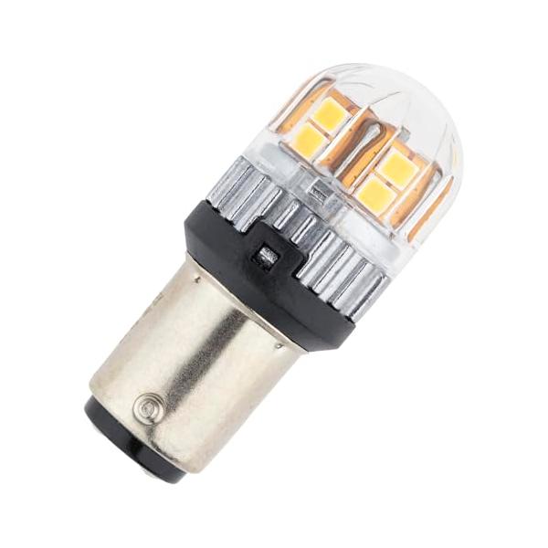 1個入り電球色/S25/SL002・定格:12V/24V 2.8/0.4W・口金[ガラス形状]:BAY15d[ S25 ]・明るさ:370/45lm(ルーメン)・色温度:2700K(ケルビン)[電球色]・入数:1個