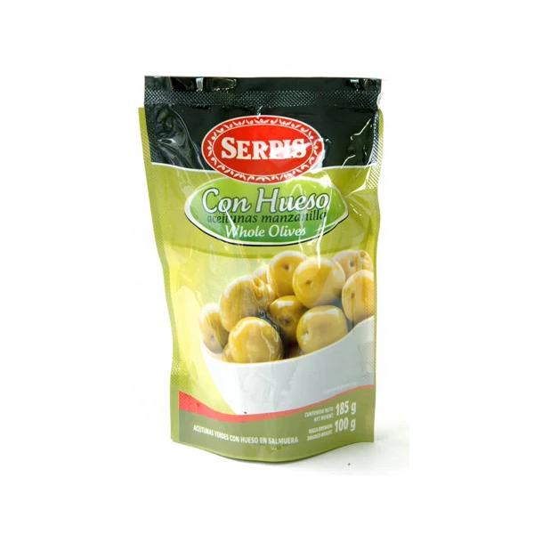 セルピスのオリーブは、質の良さに自信あり厳選された「マンサニーリャ種」使用！食用グリーンオリーブとしては、もっとも美味しいと言われるオリーブ。果肉の質・うまみが違います！種ありタイプ、ビニールパックに入りの使いきりサイズ！【使い方】おつまみ...