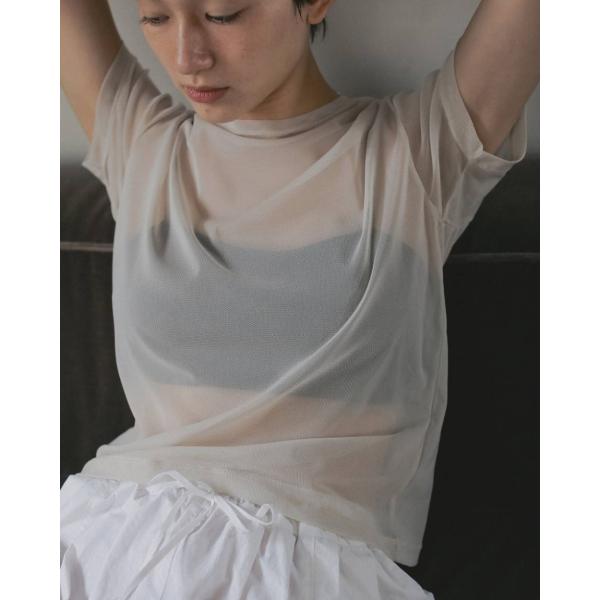 昨年ご好評をいただいた、シアーチュールのコンパクトTシャツ。今シーズンは新たな3色で展開。どれもニュアンスのあるカラーリングで、スタイリングに自然と馴染みます。細かな目のストレッチチュールを使用し、上品で女性らしい印象に。大き過ぎず細過ぎな...