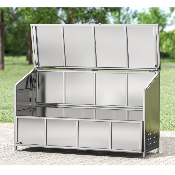 素材はステンレス製なのでサビに強く、屋外での使用でも鉄製品より長持ちします。斜面蓋付きのデザインにより、雨水が溜まりにくく、屈まずにゴミを出し入れできます。前面パネルは半分に折りたため、大きく開くことで使いやすさが向上。カラスや野良猫からゴ...