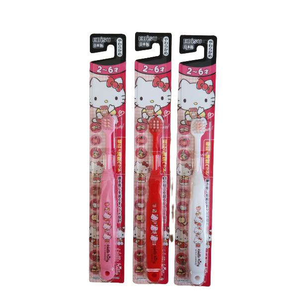 ◎大人気サンリオキャラクター◎☆キティちゃんの子供用歯ブラシです☆■２〜６才用■全３カラー各カラー１本、３本セット●カラーピンクレッドホワイト●素材柄の材質　ポリプロピレン毛の材質　ナイロン●毛の硬さやわらかめ●生産国日本製●配送方法　ネコ...