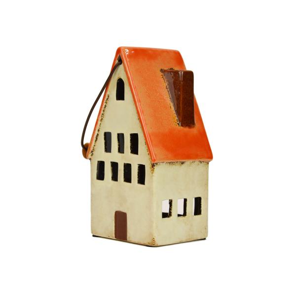 Pottery Candle House【 L1 オレンジ 】陶器のぽってりとした質感がなんともかわいいキャンドルハウス。釉薬による色の濃淡や色の混ざりあいが味わいとなり、優しく、温かな雰囲気です。家の窓から優しく漏れる灯りは、まるで物語や...