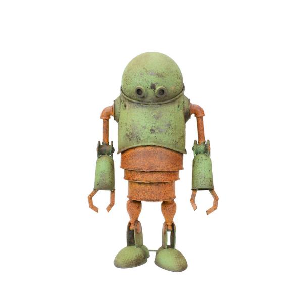 ヴィンテージされたブリキ製の大型ロボットオブジェです。BIGで存在感抜群です。お庭や玄関のおしゃれ装飾におすすめです。長い年月使い古した感のある表面は味わいが深く、今にも動き出しそうなロボットのかわいい表情、形態はとても魅力的です。置いてい...