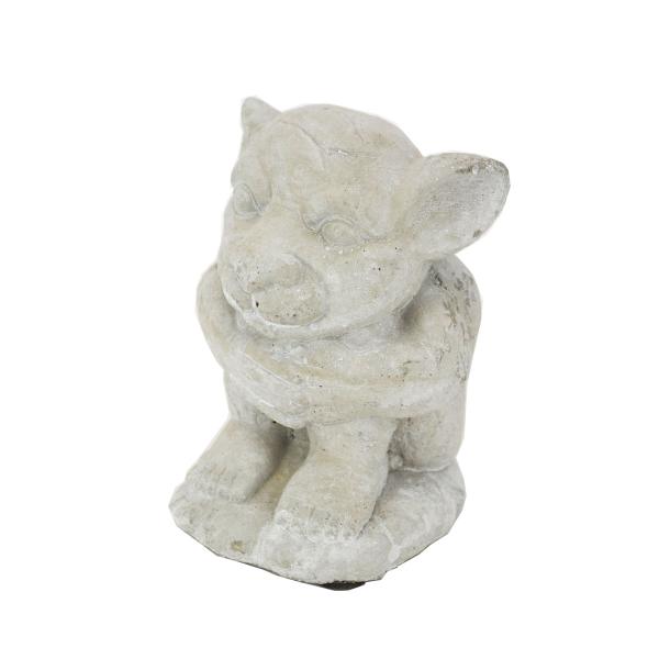 セメント製 ガーデンオブジェ うずくまる ゴブリン愛らしい表情の小鬼の置物。セメント製のグレーの置物は植物のグリーンに映えます。お花や樹木の根元にさりげなく飾ってかわいい、イングリッシュガーデン調のおしゃれなガーデンオブジェに仕上げました。...