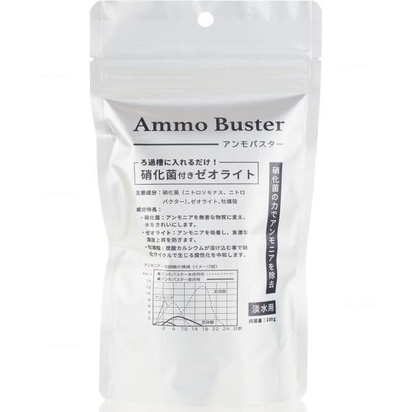 注文や問い合わせる際、当店の会社概要、お買い物ガイドを必ずお読みください。淡水専用濾過槽に入れるだけ硝化菌付きゼオライト硝化菌の力でアンモニアを除去JUN アンモバスター 100g 淡水専用は、硝化菌付きのゼオライトを使用したろ過材です。?...