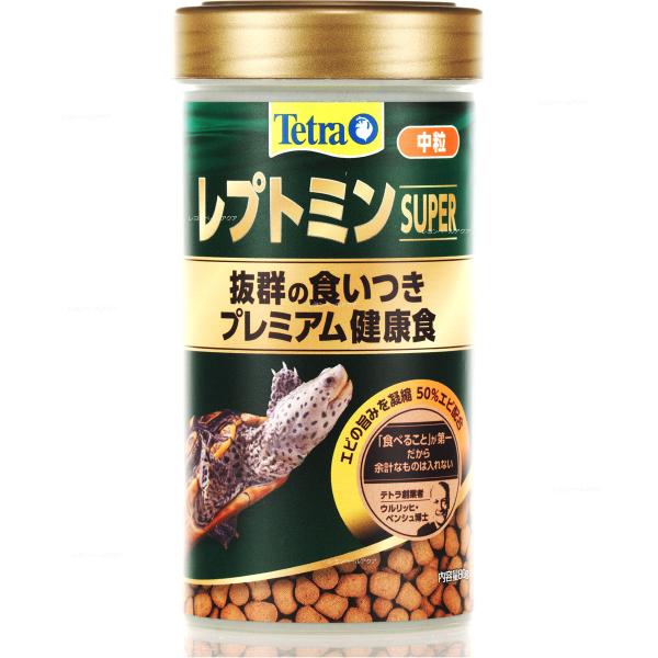 注文や問い合わせる際、当店の会社概要、お買い物ガイドを必ずお読みください。テトラ レプトミンスーパー 中粒 80gは、水棲カメ用のプレミアムフードです。天然エビを50％配合し、抜群の食いつきを実現しています。ビタミンA、カルシウム、ビタミン...